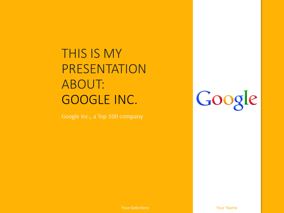 Google Inc PowerPoint Template Yellow - PresentationGo Google Inc PowerPoint Template Yellow - PresentationGo