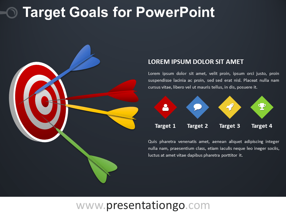 Target Goals PowerPoint Diagram - PresentationGO.com Target Goals PowerPoint Diagram - PresentationGO.com